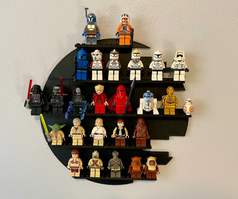 Mini Figure Death Star Display Shelf - Holds 29 Mini Figs, Star Wars ...