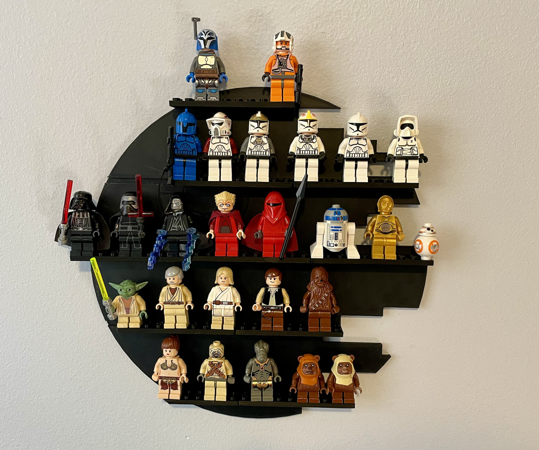 Mini Figure Death Star Display Shelf - Holds 29 Mini Figs, Star Wars ...