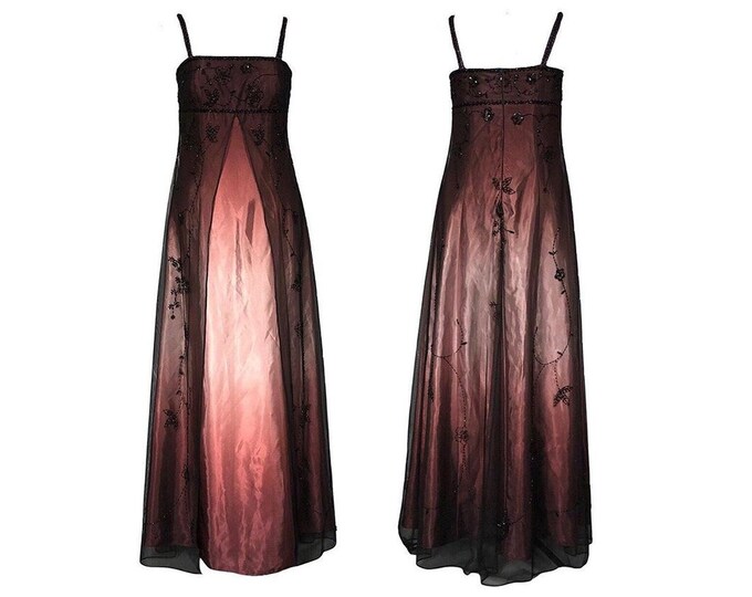 Vampy Gothic Ombré Mesh Overlay Prom Dress Formal Evening Dress Wedding ...