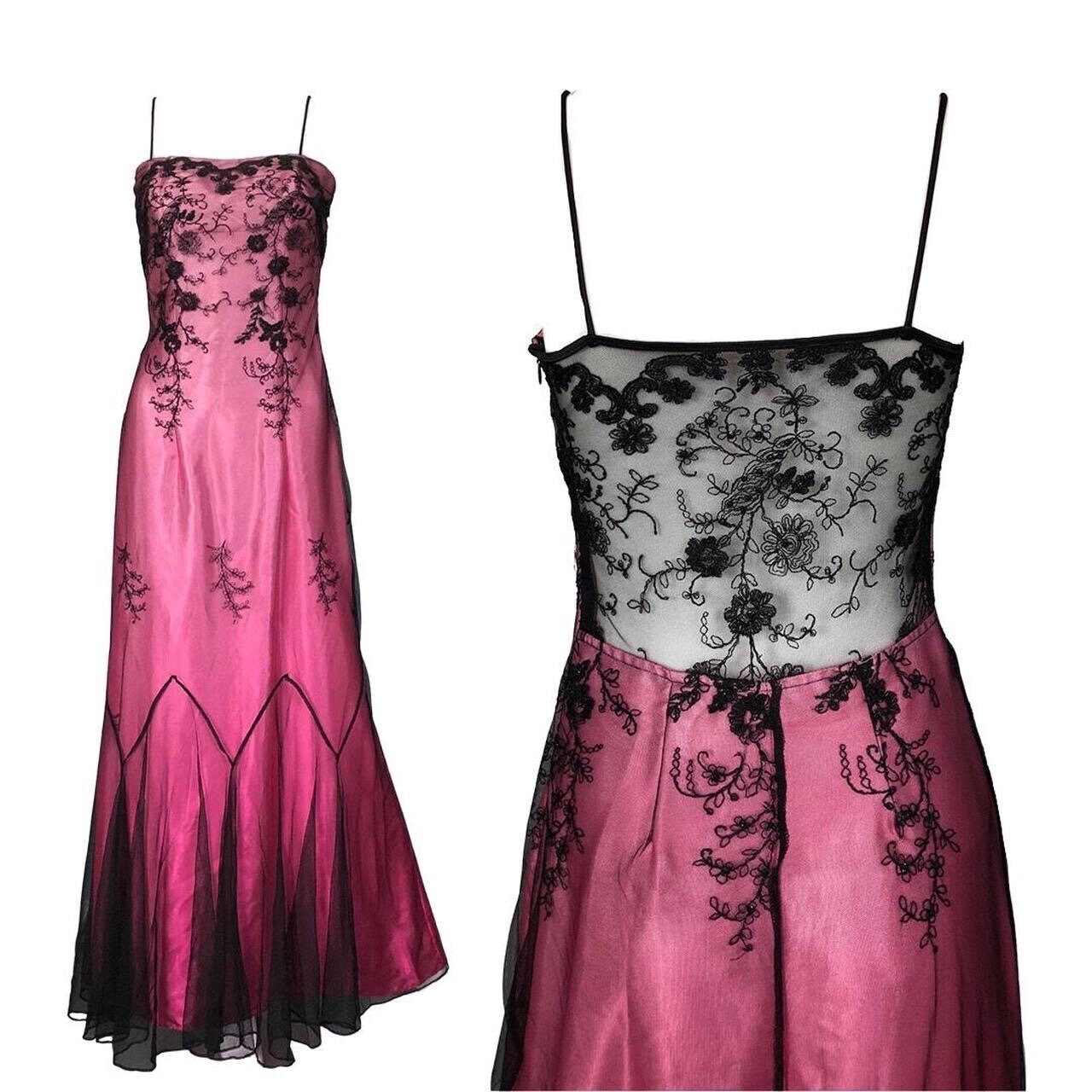 Vampy Gothic Mesh Evening Dress Prom Dress Formal Party Pink Underlay ...