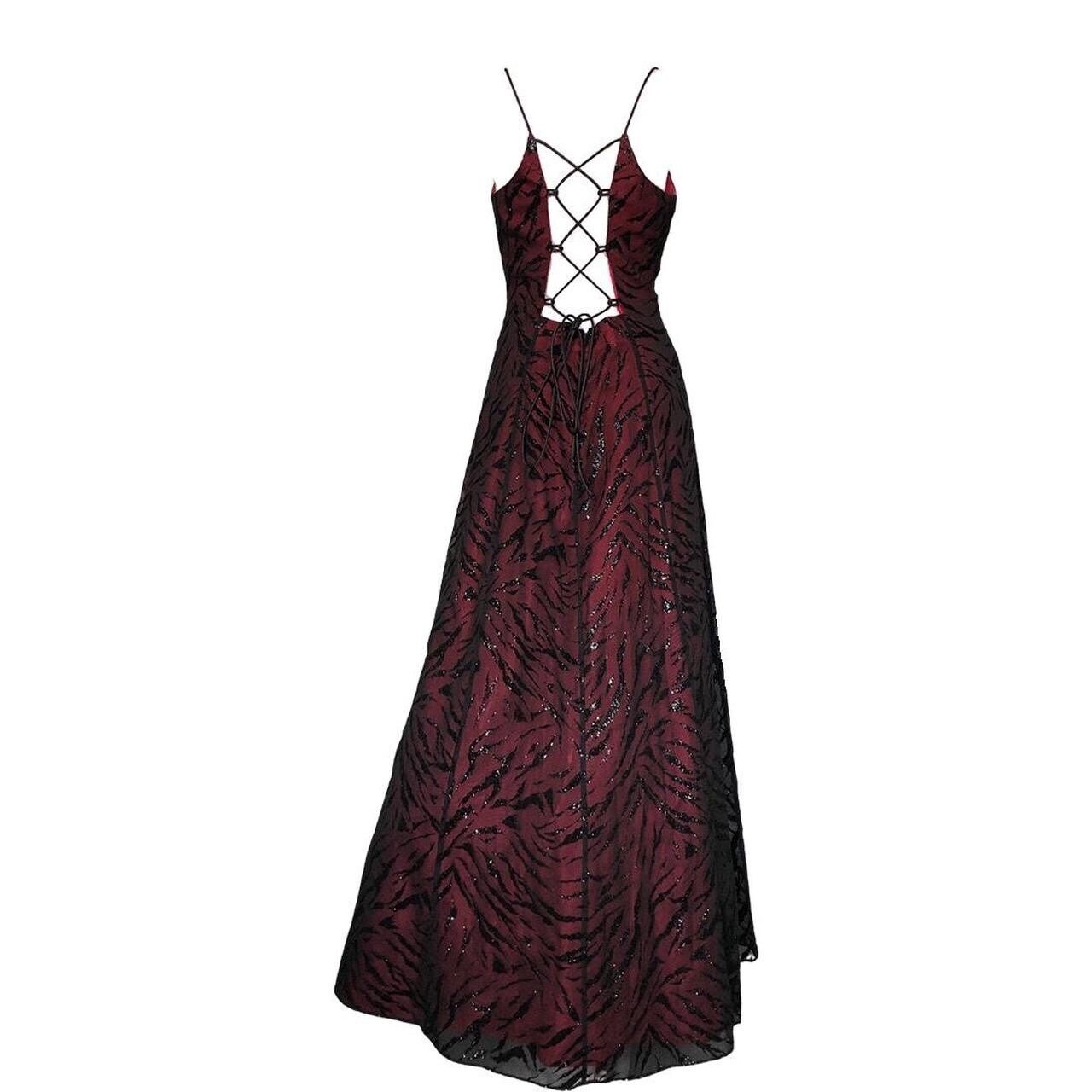 Red Vampy Gothic Evening Dress Prom Dress Formal Party Glitter Animal ...