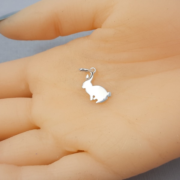 Sterling Silver Rabbit Charm - Etsy