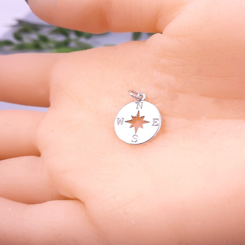Compass Charm - Etsy