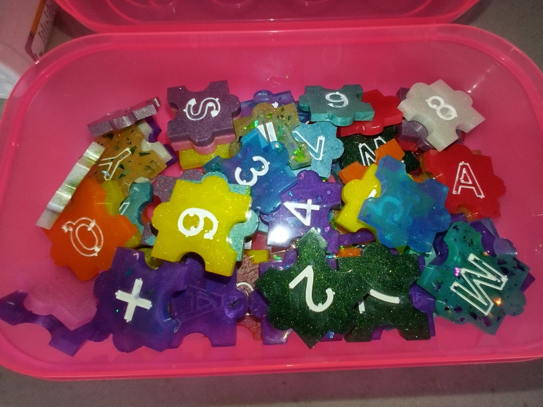 Resin Alphabet and Number Puzzle Pieces - Etsy