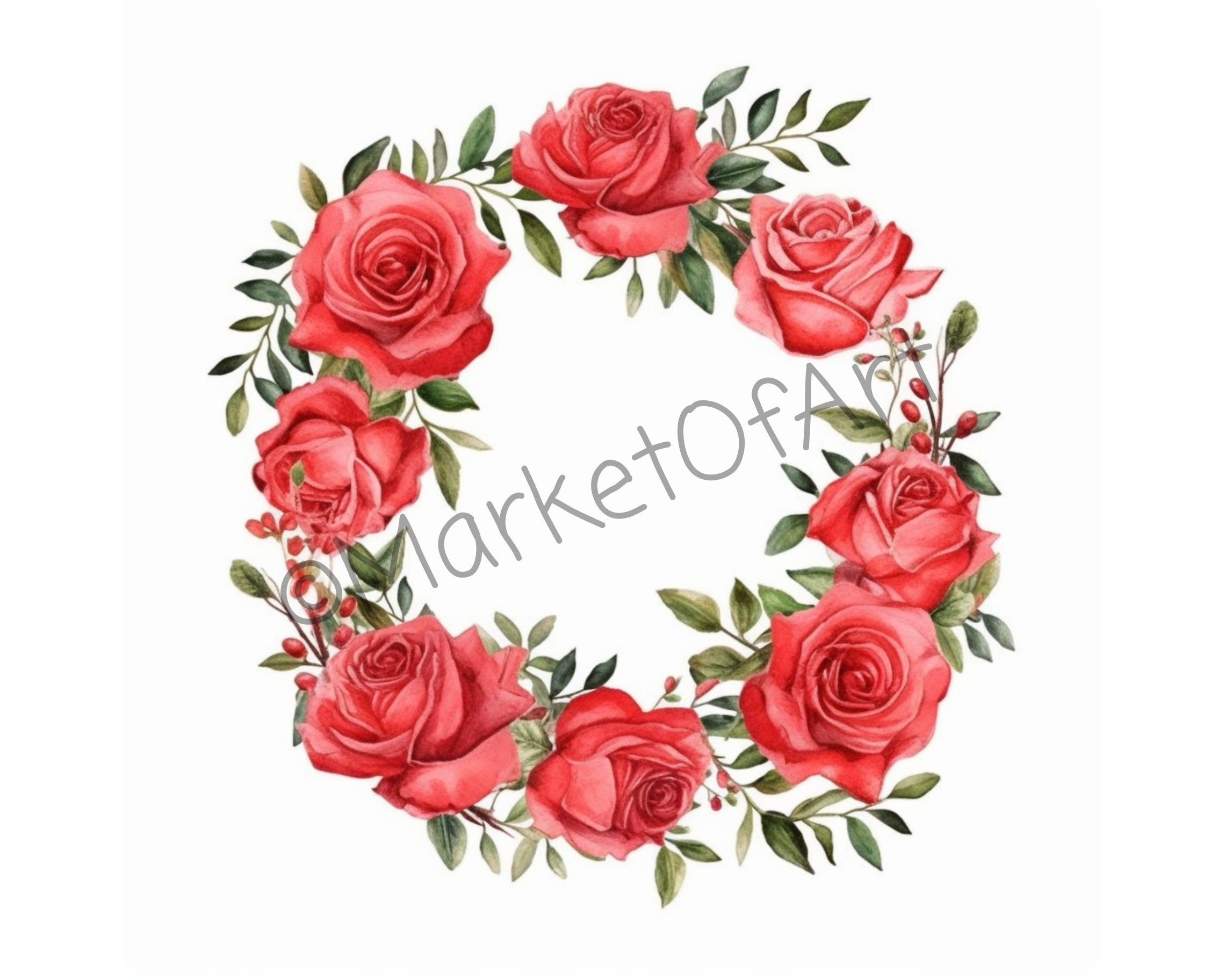 25 Gorgeous Red Rose Watercolor Clipart Images | High Quality Pngs ...