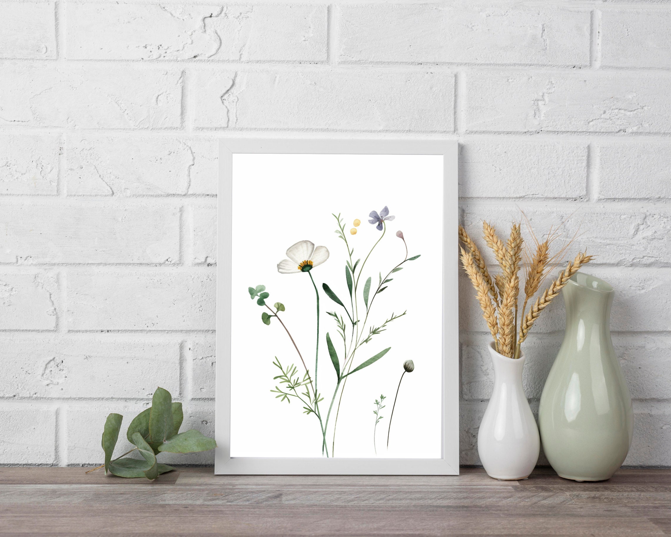 Printable Wall Flower Art, Set of 3 Wall Prints, Watercolor Flower ...