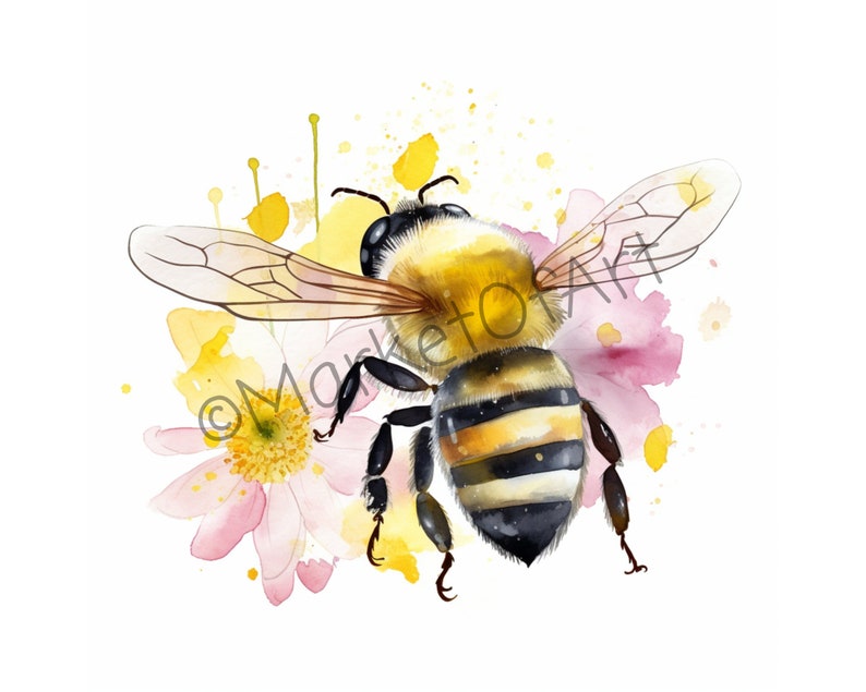 16 Bee Watercolor Clipart Images | High Quality Pngs | Commercial Use ...