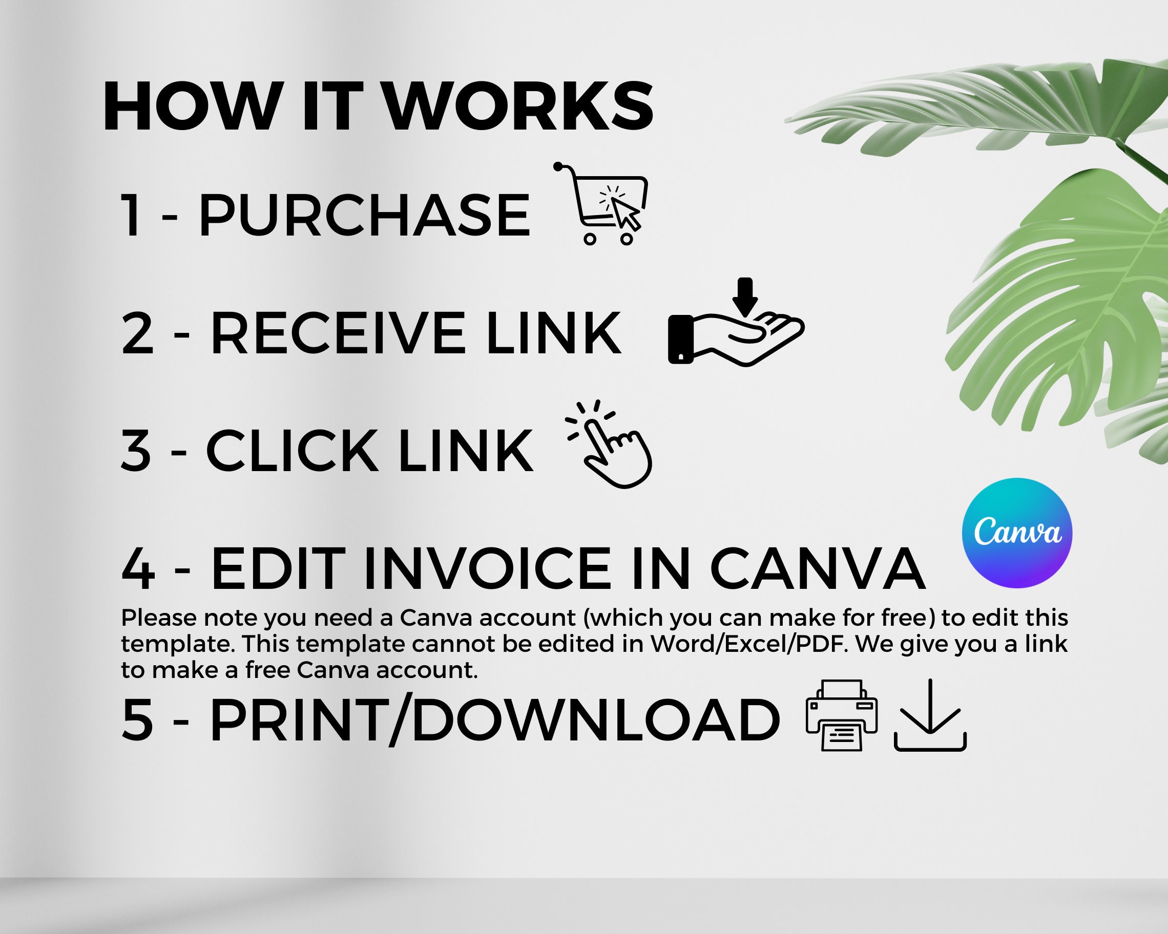 Commercial Canva Invoice Template | Customizable and Editable | INSTANT ...