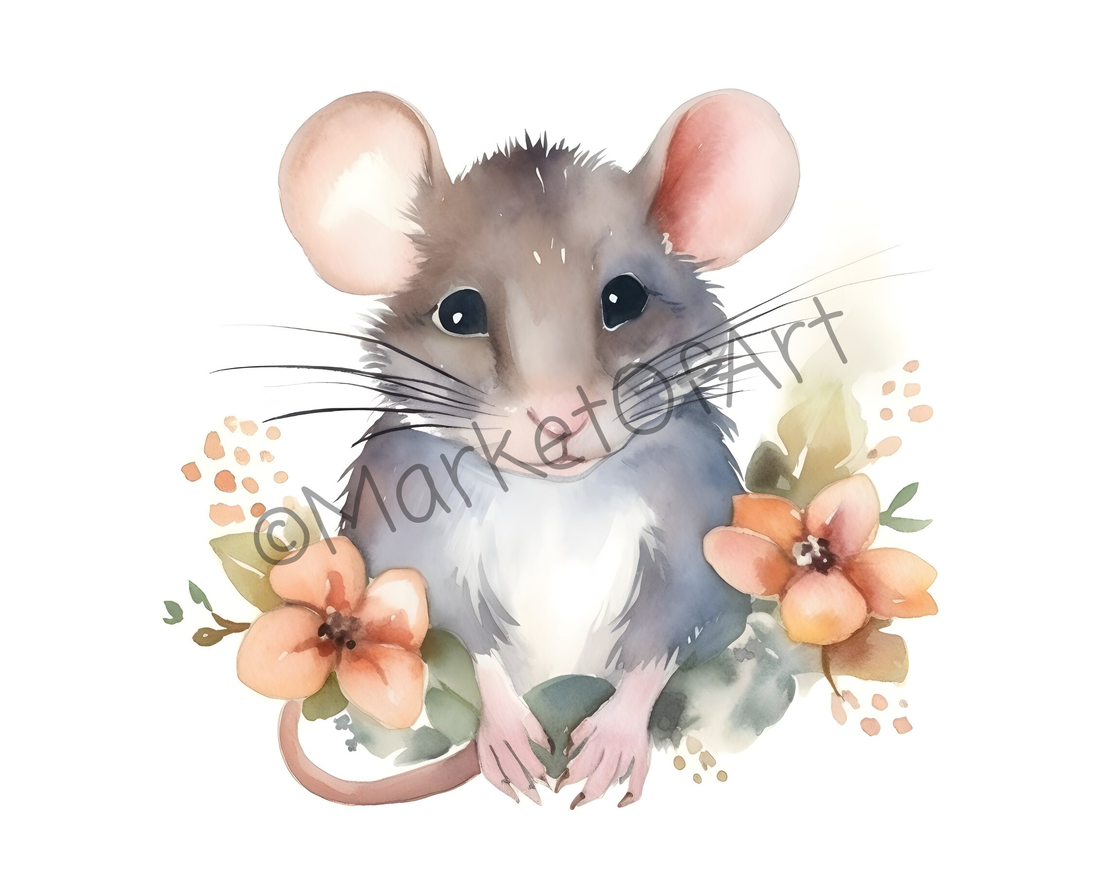 16 Adorable Cute Rat Watercolor Clipart Images High Quality Pngs ...