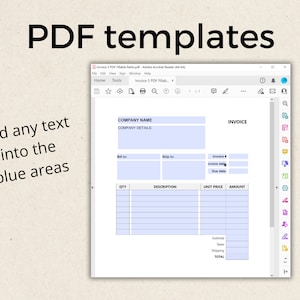 Editable Invoice Template Bundle: 5 Canva 5 Word/pdf/gdocs Digital ...