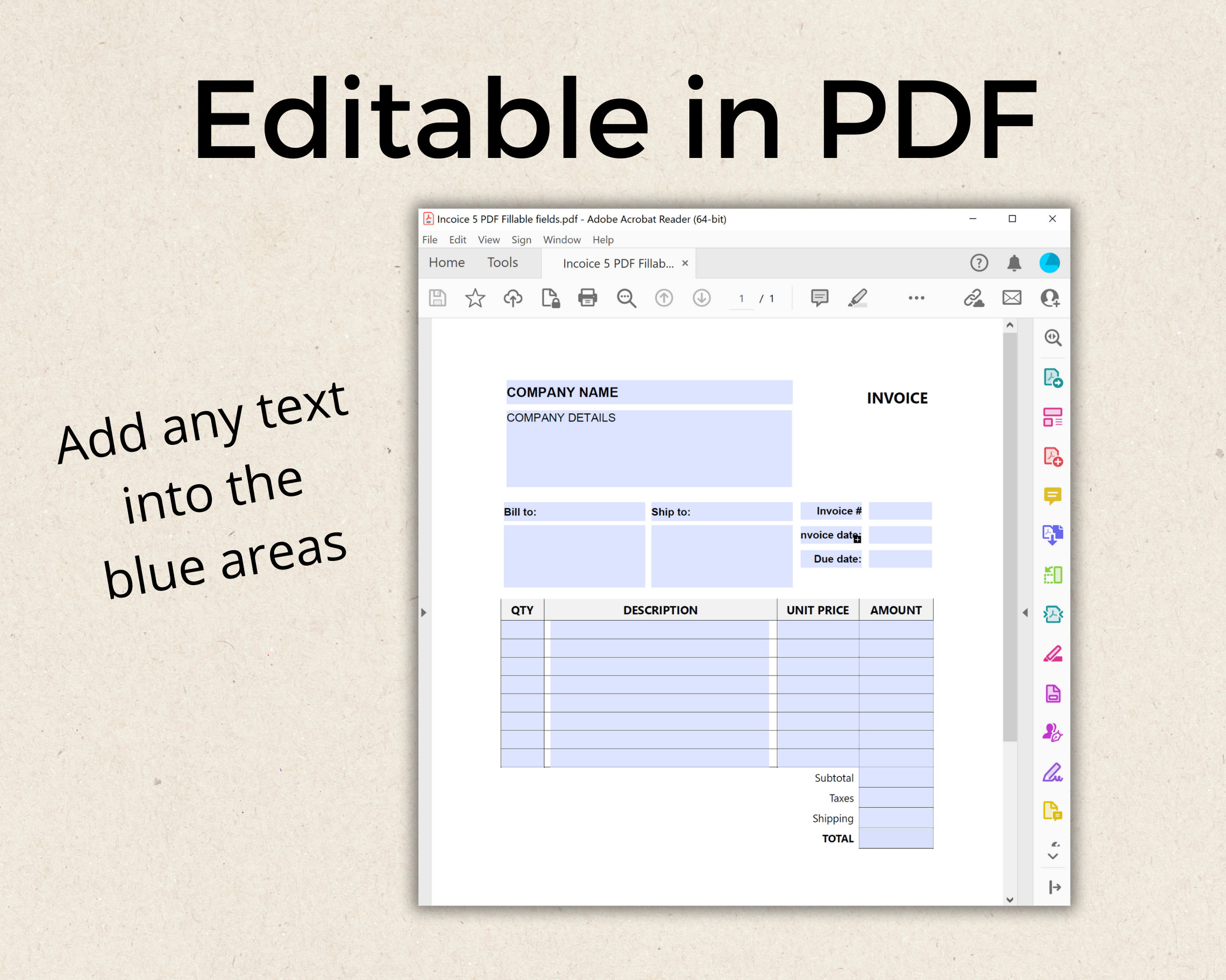 Invoice Template With White Space (for Small Businesses) | Word ...