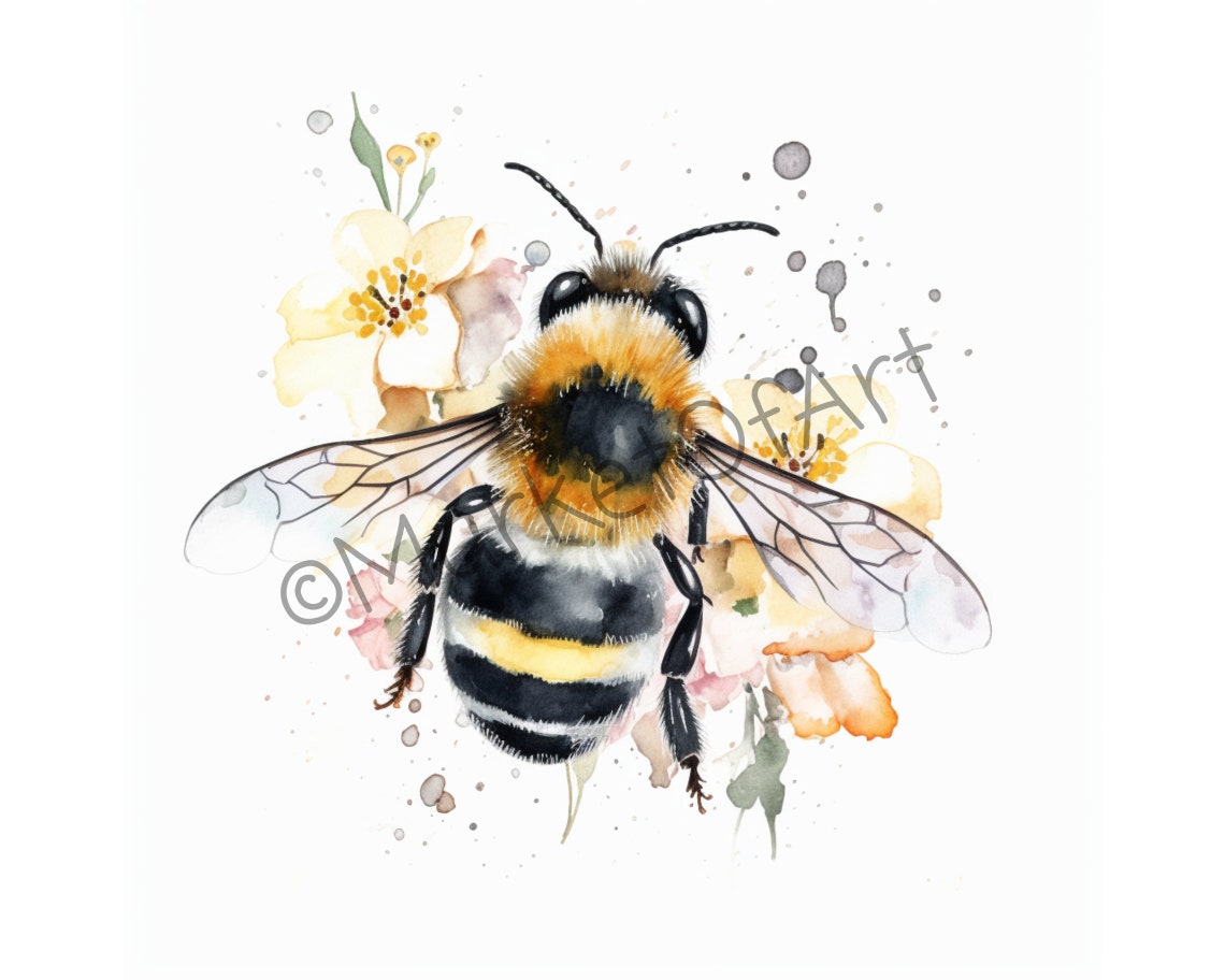 16 Bee Watercolor Clipart Images High Quality Pngs Commercial Use ...