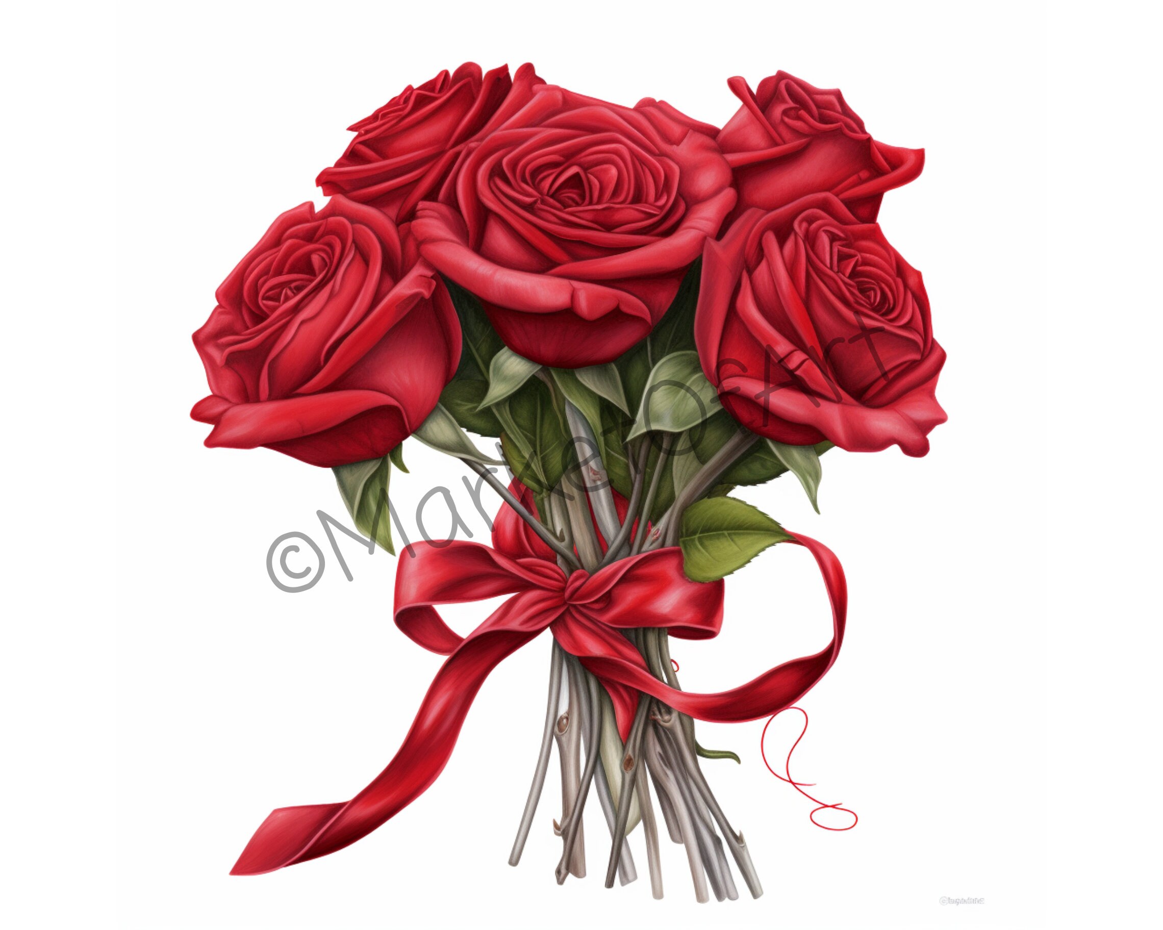 25 Gorgeous Red Rose Watercolor Clipart Images | High Quality Pngs ...