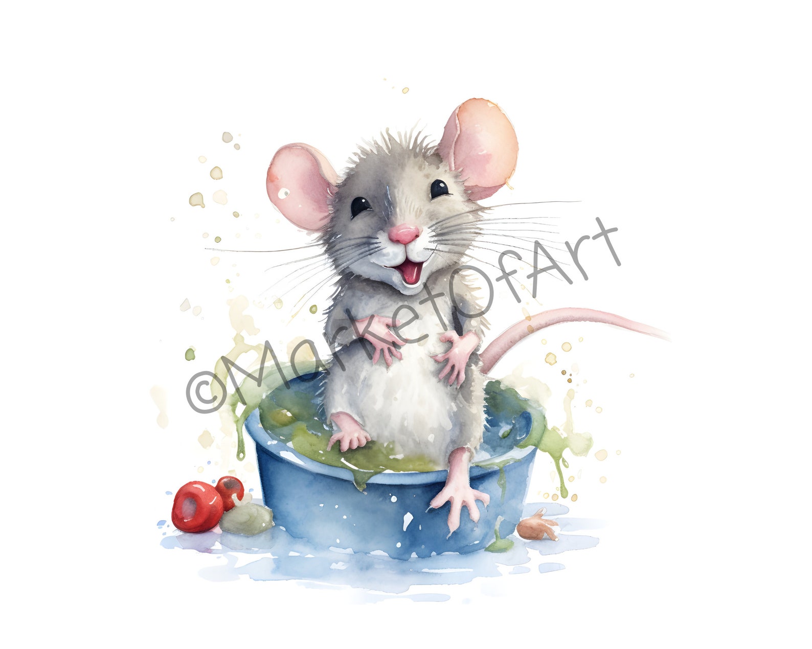 16 Adorable Cute Rat Watercolor Clipart Images | High Quality Pngs ...