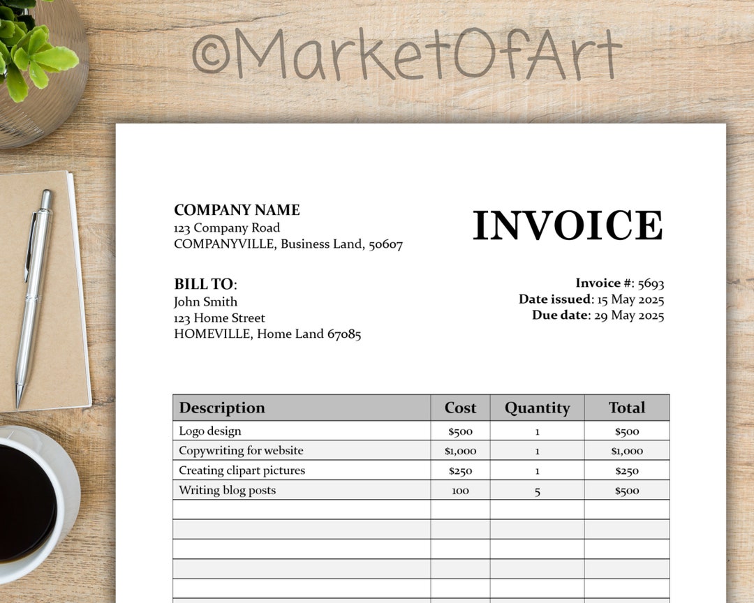 Basic Layout Invoice Template (for Small Businesses) | Microsoft Word ...