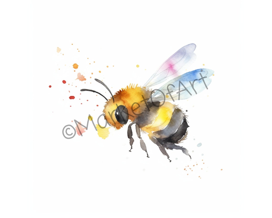 16 Bee Watercolor Clipart Images High Quality Pngs Commercial Use ...