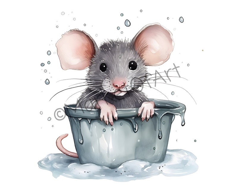 16 Adorable Cute Rat Watercolor Clipart Images | High Quality Pngs ...