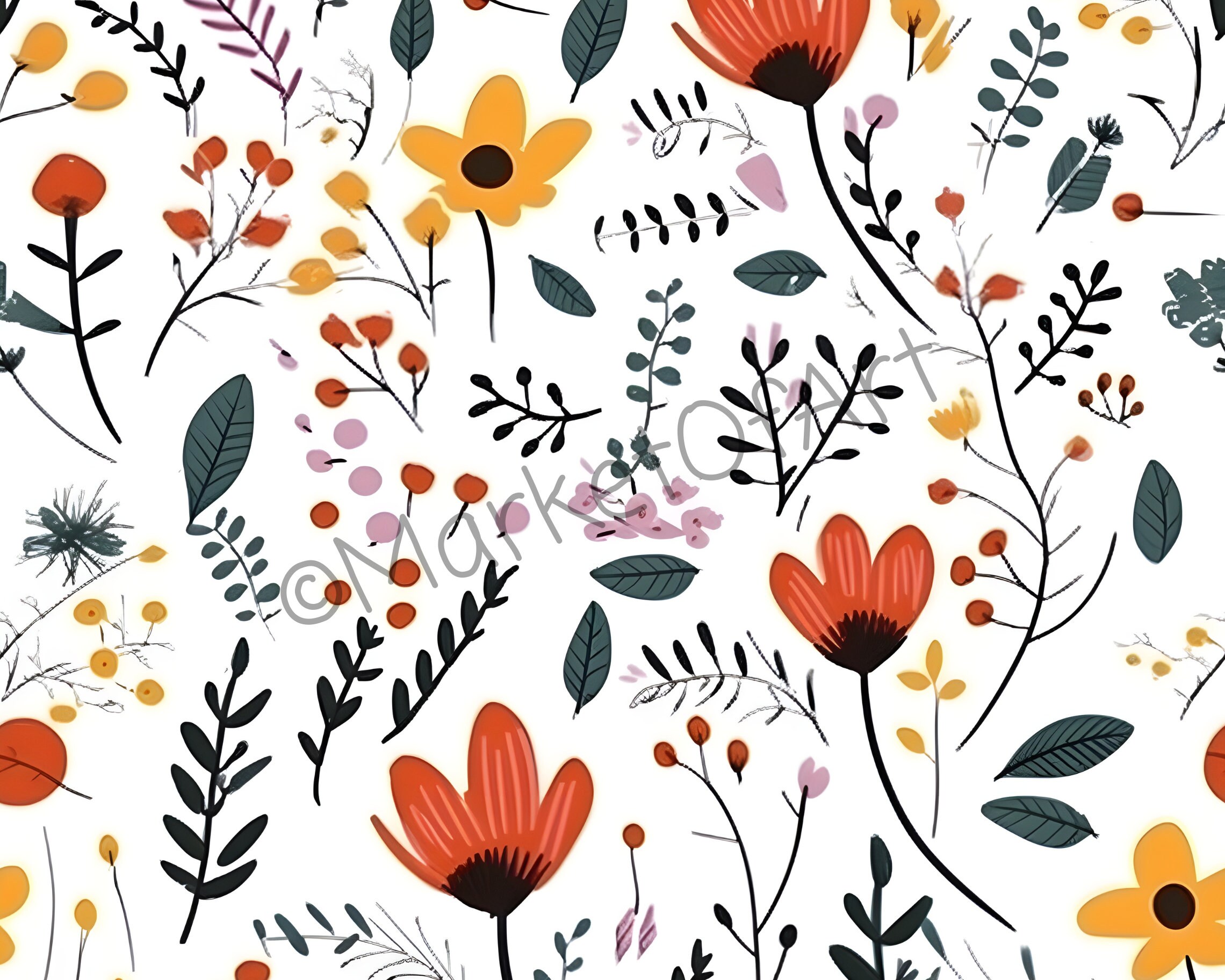 13 Seamless Digital Floral Patterns for Scrapbooking/design Digital ...