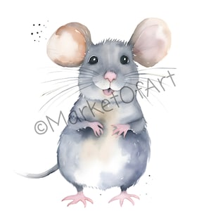 16 Adorable Cute Rat Watercolor Clipart Images | High Quality Pngs ...