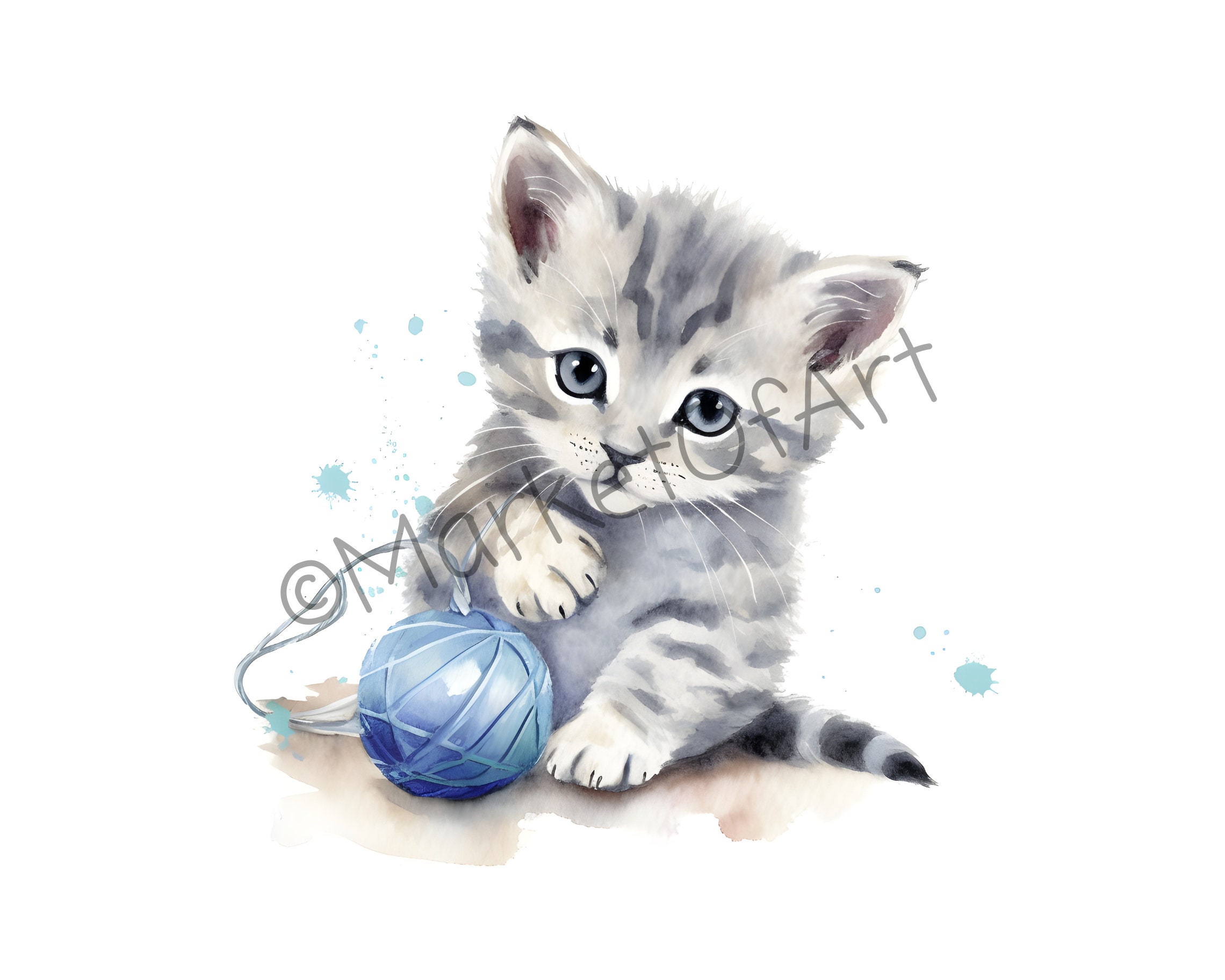 15 Adorable Kittens Watercolor Clipart | Cute Kittens Clipart | High ...