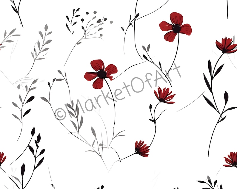 13 Seamless Digital Floral Patterns for Scrapbooking/design | Digital ...