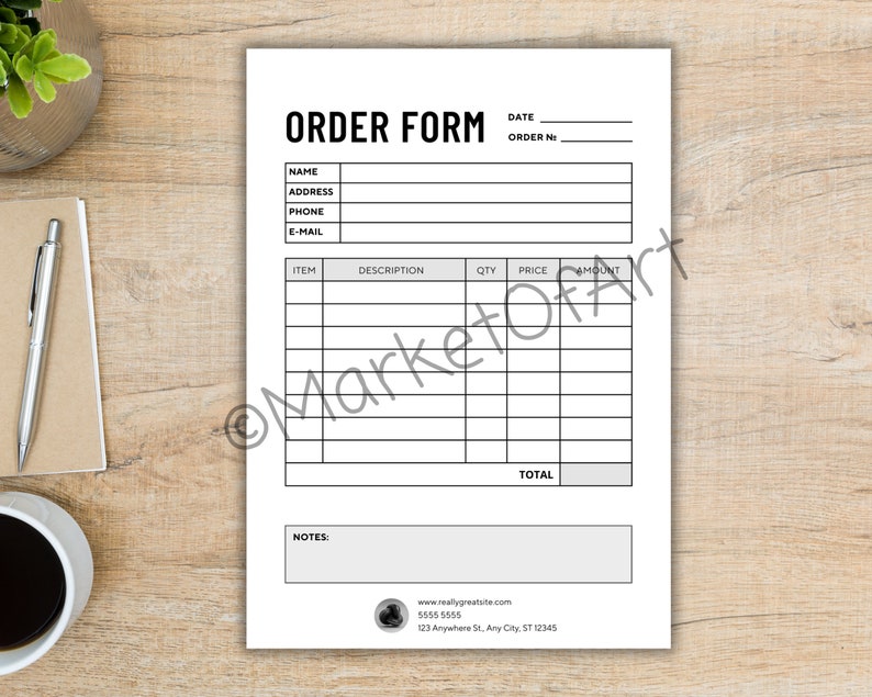 Professional Canva Order Form Template | Minimalistic Design ...