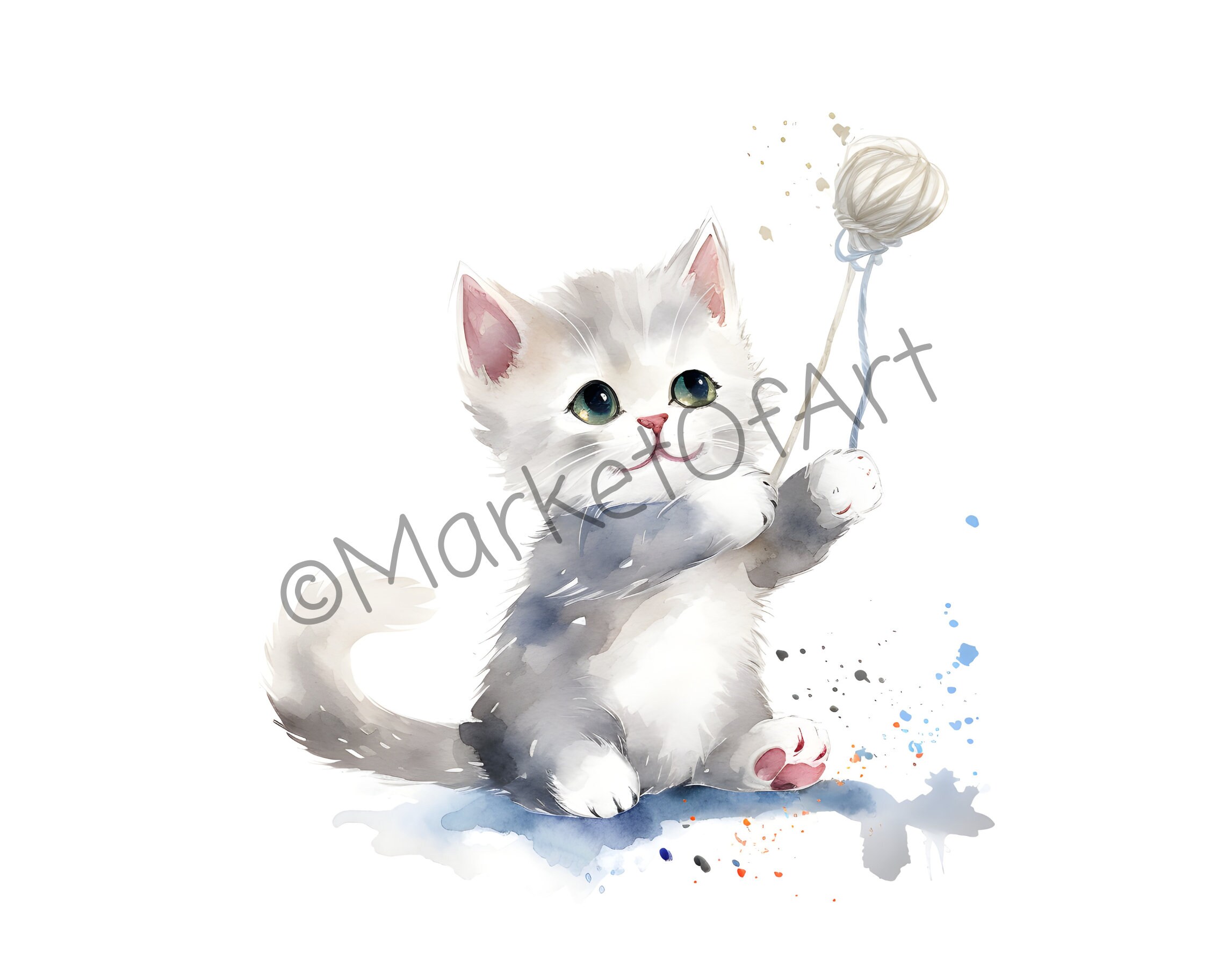 15 Adorable Kittens Watercolor Clipart | Cute Kittens Clipart | High ...