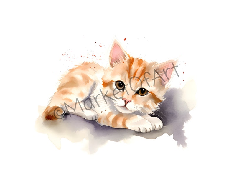 15 Adorable Kittens Watercolor Clipart Cute Kittens Clipart - Etsy