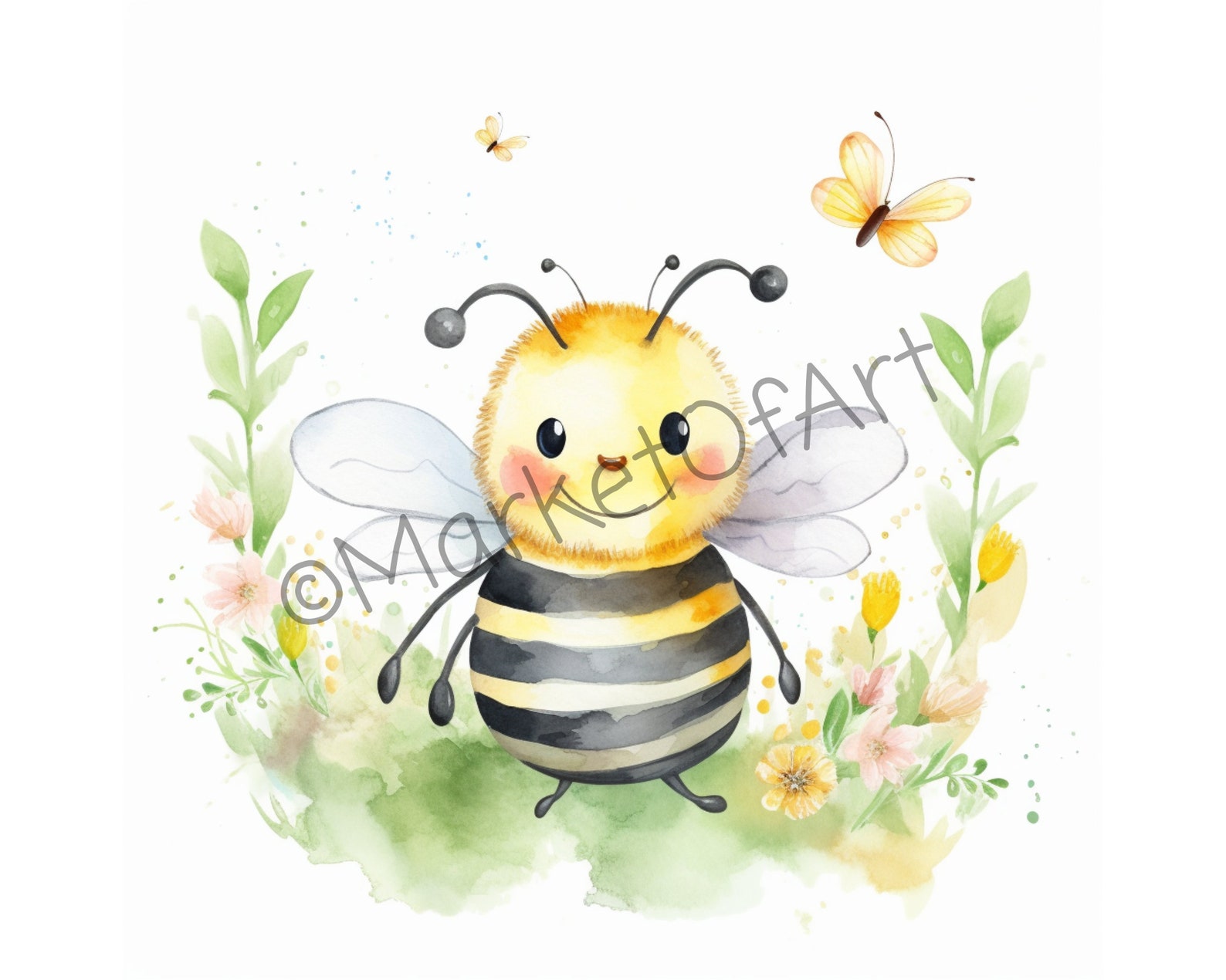 16 Bee Watercolor Clipart Images | High Quality Pngs | Commercial Use ...