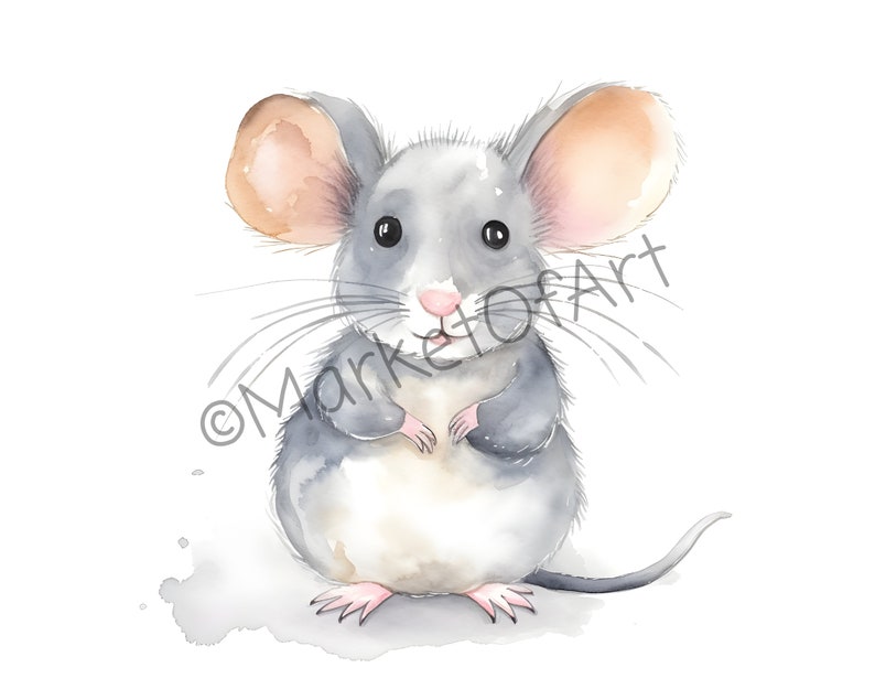 16 Adorable Cute Rat Watercolor Clipart Images | High Quality Pngs ...