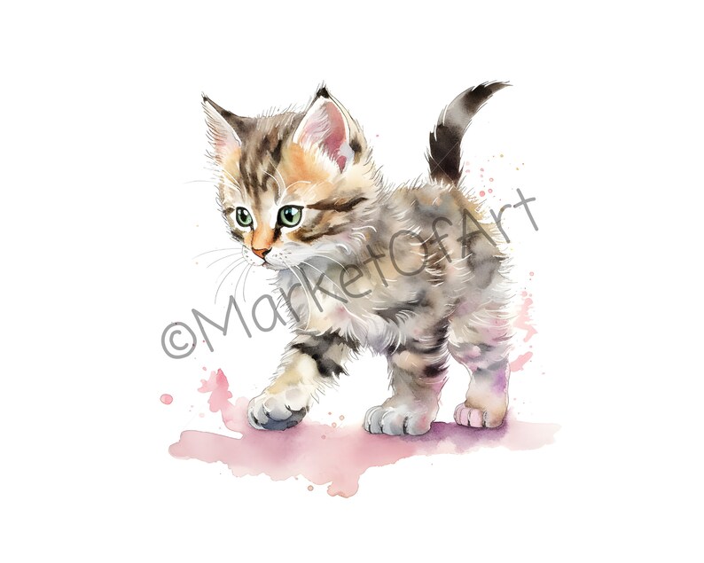 15 Adorable Kittens Watercolor Clipart | Cute Kittens Clipart | High ...