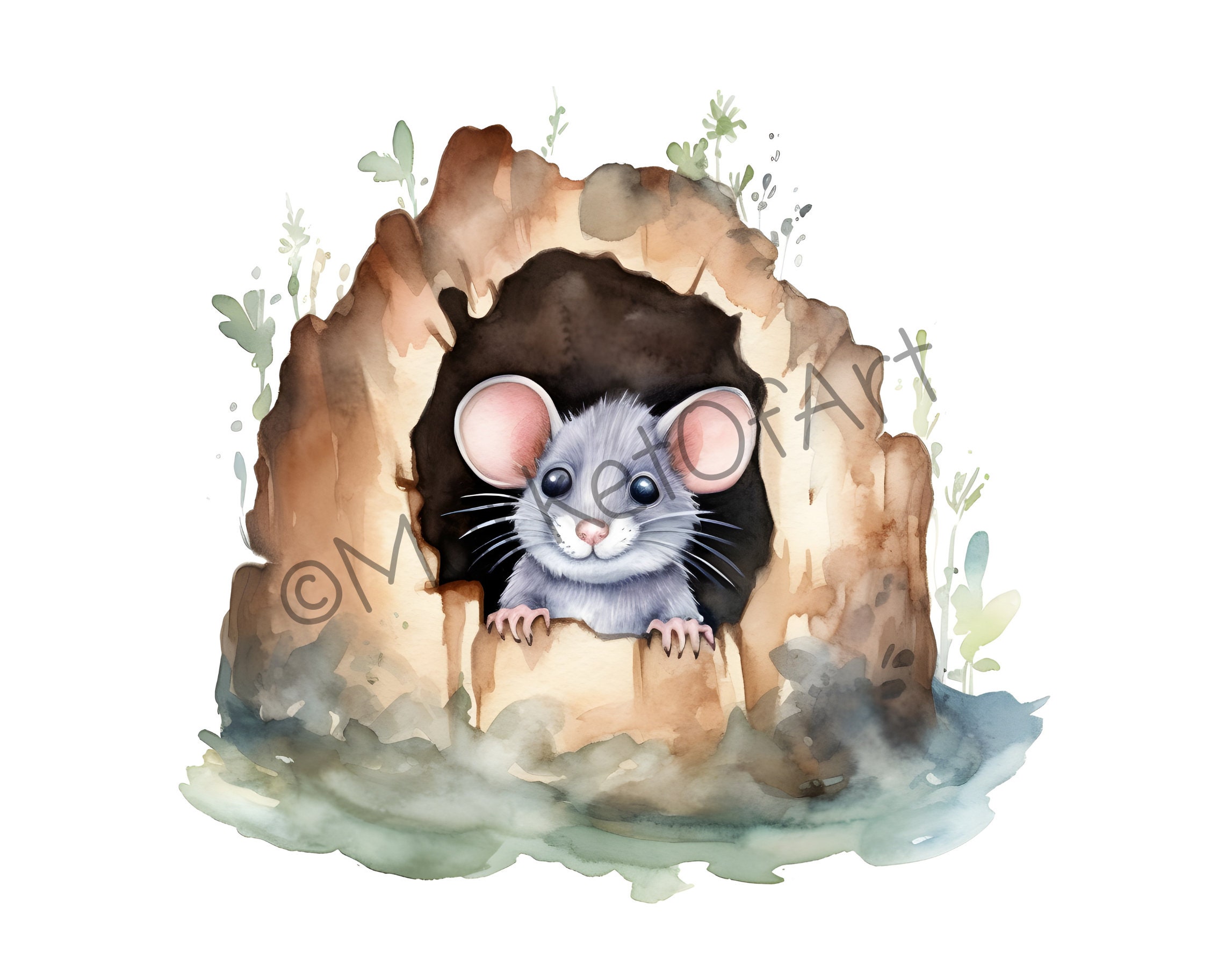 16 Adorable Cute Rat Watercolor Clipart Images High Quality Pngs ...