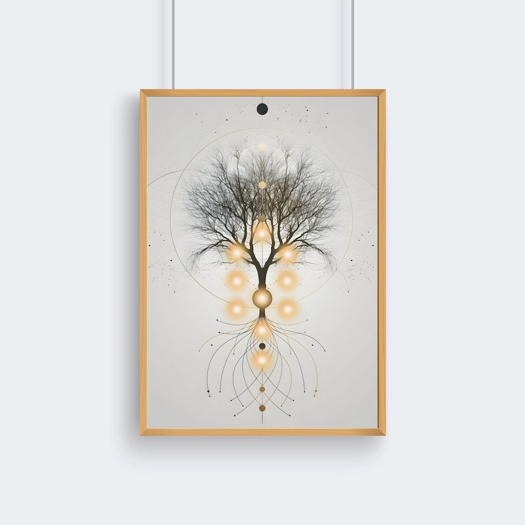 Kabbalah Tree of Life Abstract Wall Decor, Aesthetic Modern Mystic ...