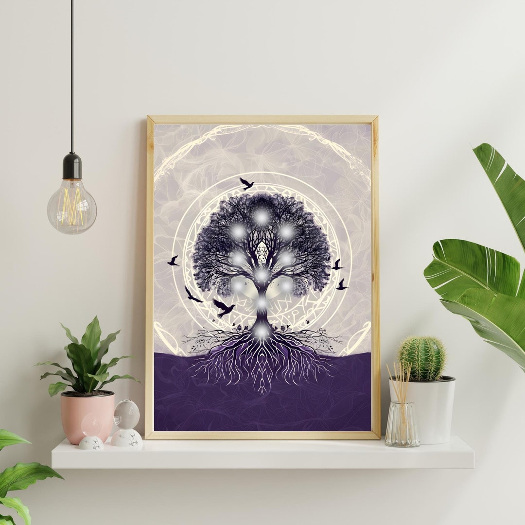 wood-framed-kabbalah-tree-of-life-abstract-wall-art-decor-minimalist