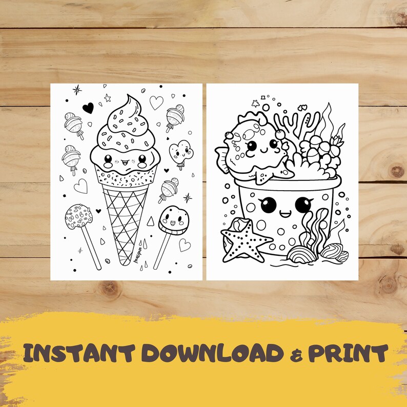 Kawaii Coloring Pages 30 Pages Cute Coloring Pages for Kids and Adults ...