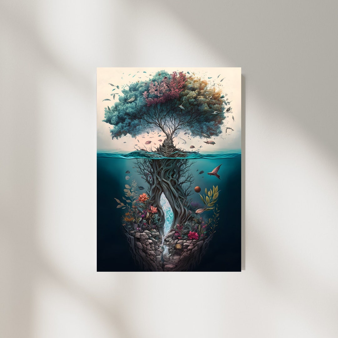 Tree of Life Abstract Wall Decor, Aesthetic Modern Tree Art, Dreamy ...