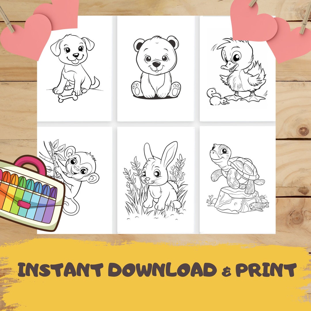 25 Pages Animal Kingdom Toddler Coloring, Preschool Kids Activity, Kids ...