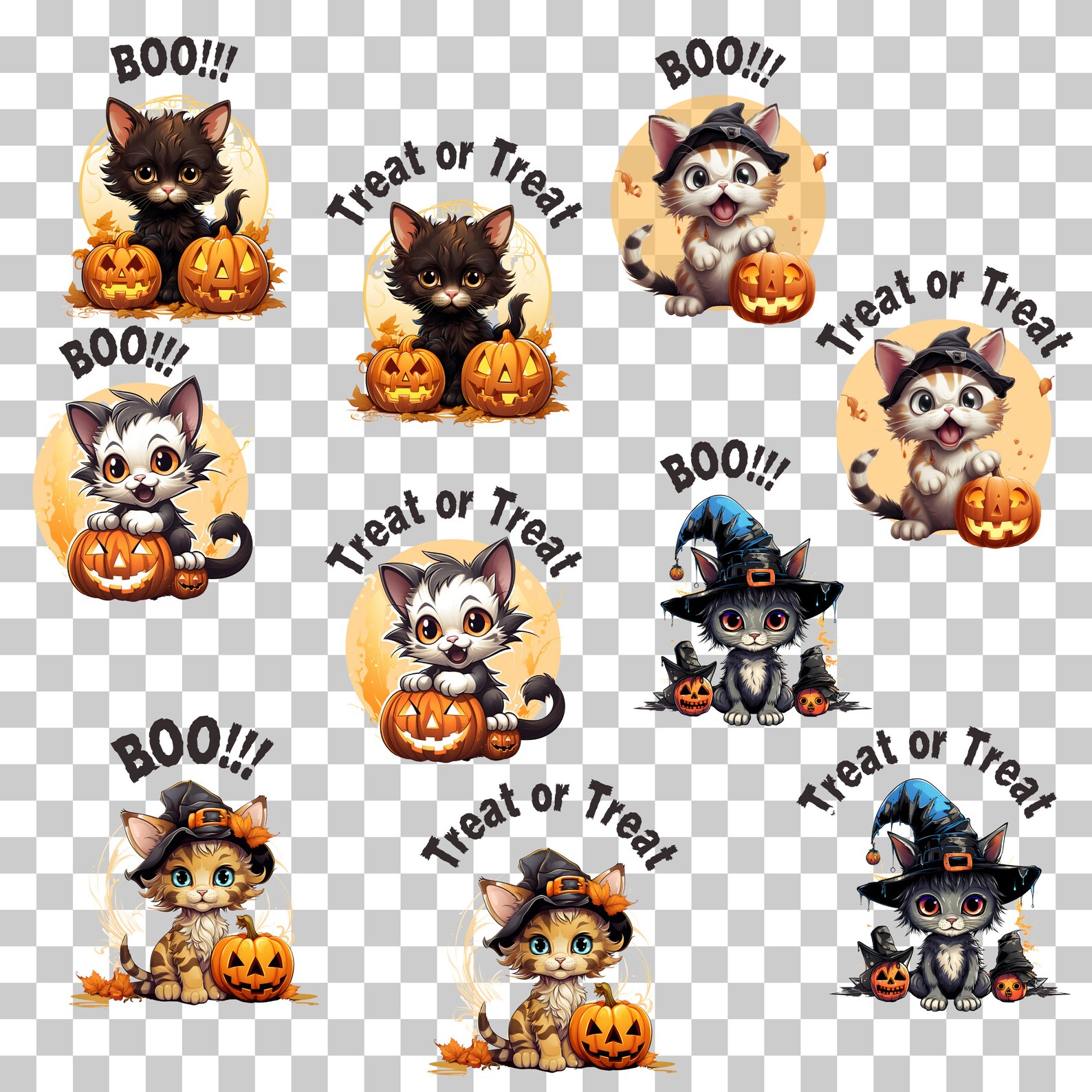 Halloween Bundle Cats Boo Svg, Spooky, Pumpkin Png, Jpg, Svg File for ...