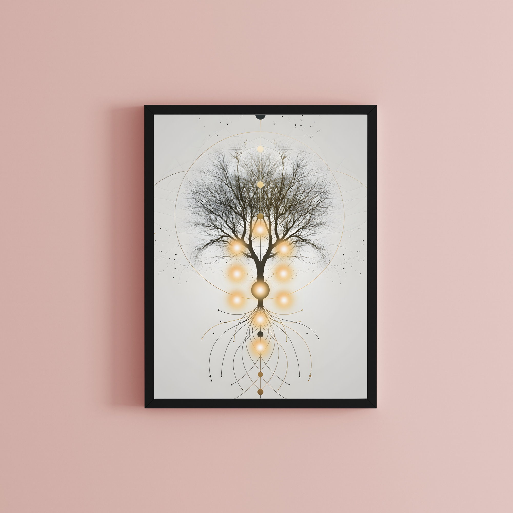 Kabbalah Tree of Life Abstract Wall Decor, Aesthetic Modern Mystic ...