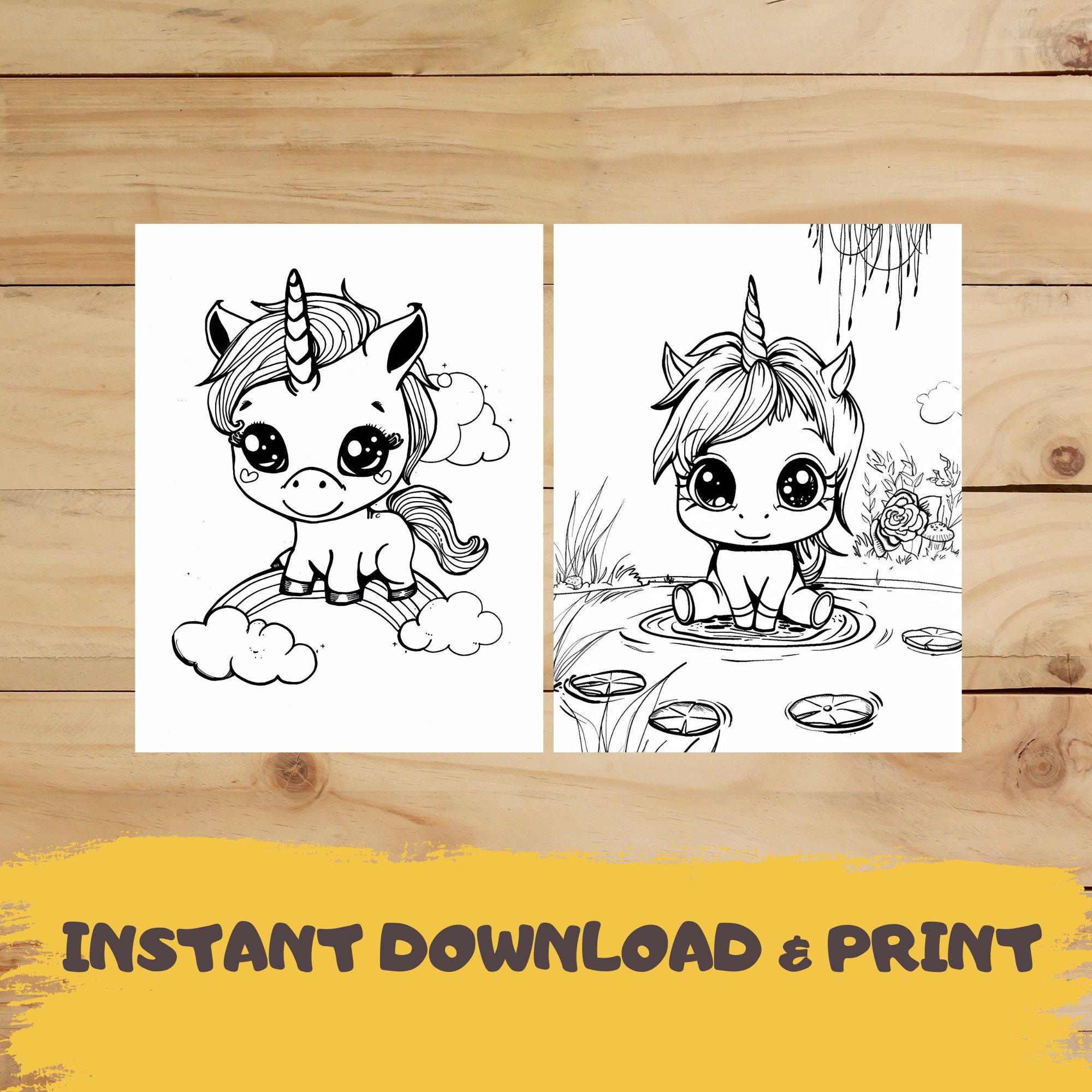 20 Cute Kawaii Unicorn Coloring Pages, Printable Unicorn Pages for Kids ...