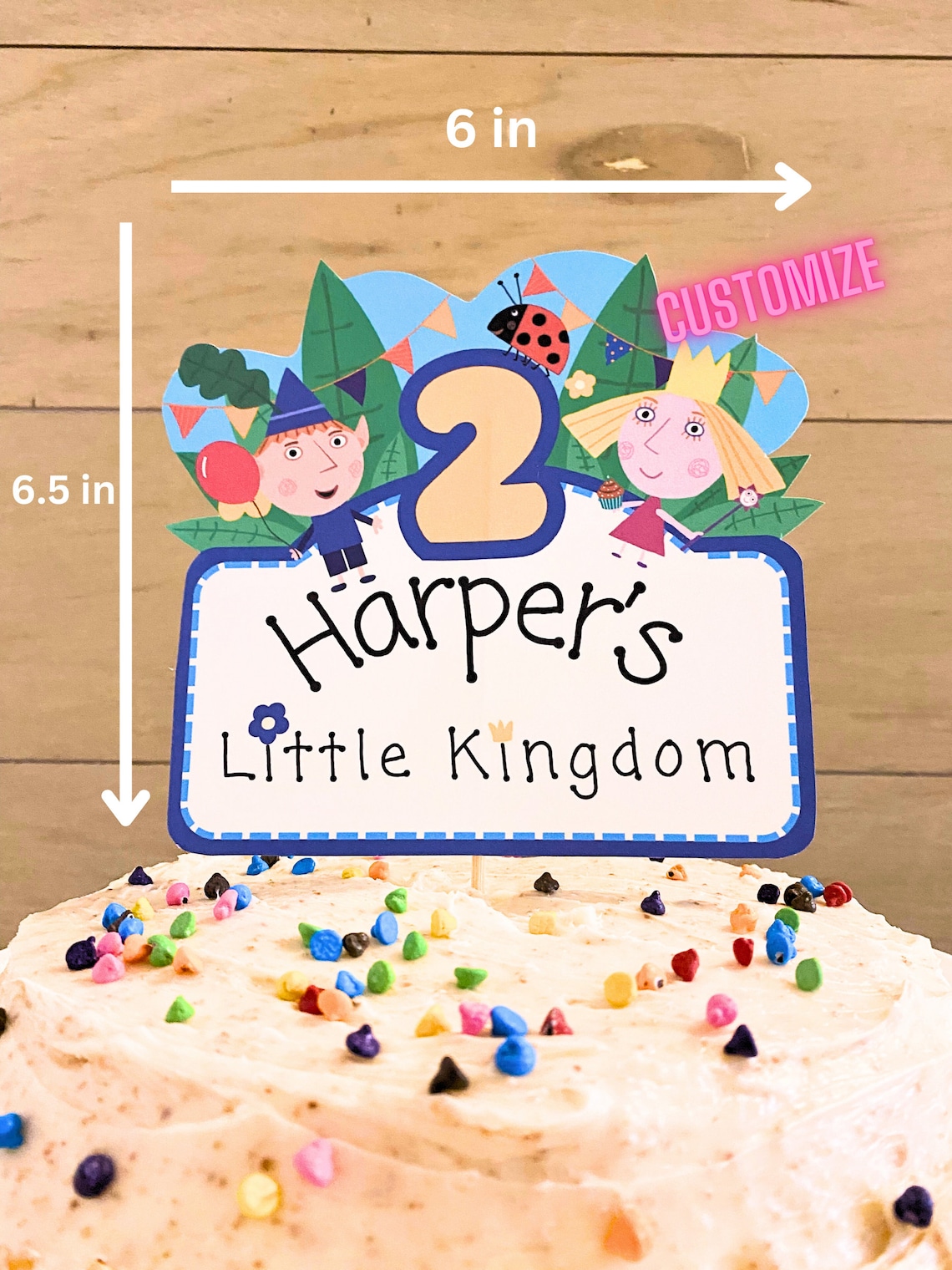 CUSTOM Ben and Holly Birthday Personalized Art for Cake Topper, Sign ...