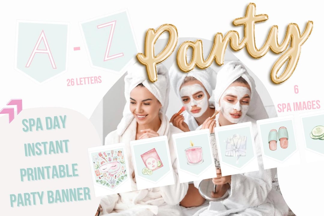 Spa Party Banner, A Through Z Self Care Party - Etsy