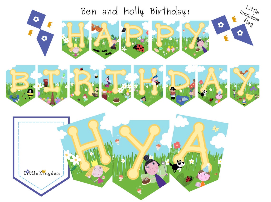 Ben and Holly’s Little Kingdom Printable Birthday Party Banner - Etsy