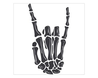 Rock on Skeleton Hands Vinyl Decal - Etsy