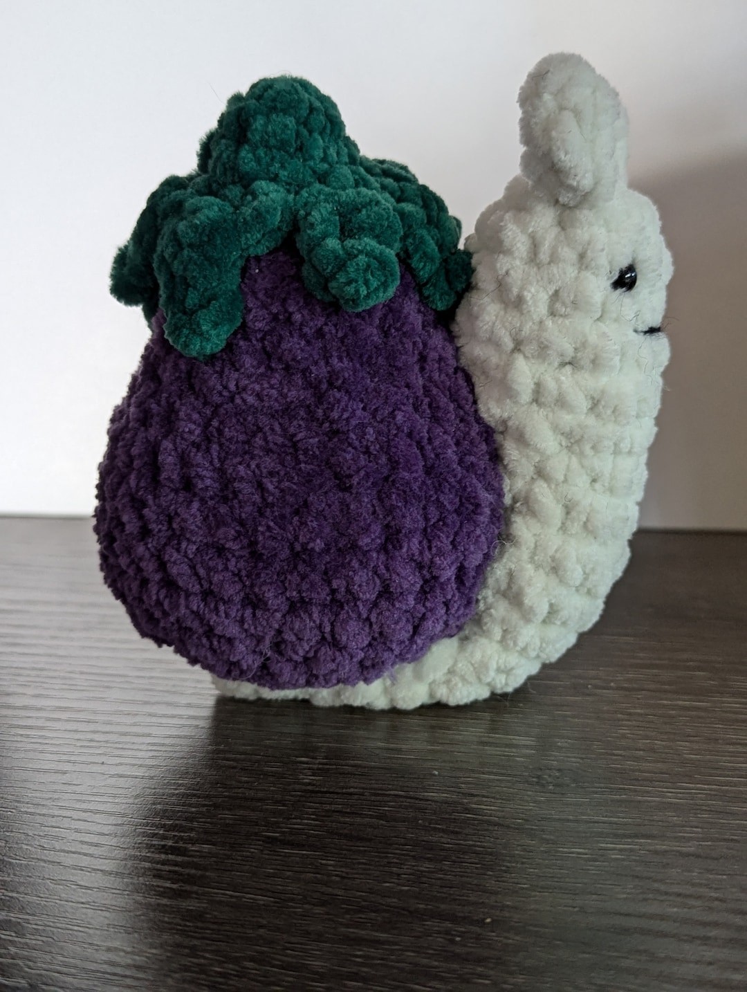Crochet Snail Plushie With Crochet Eggplant Shell Amigurumi Fruit ...