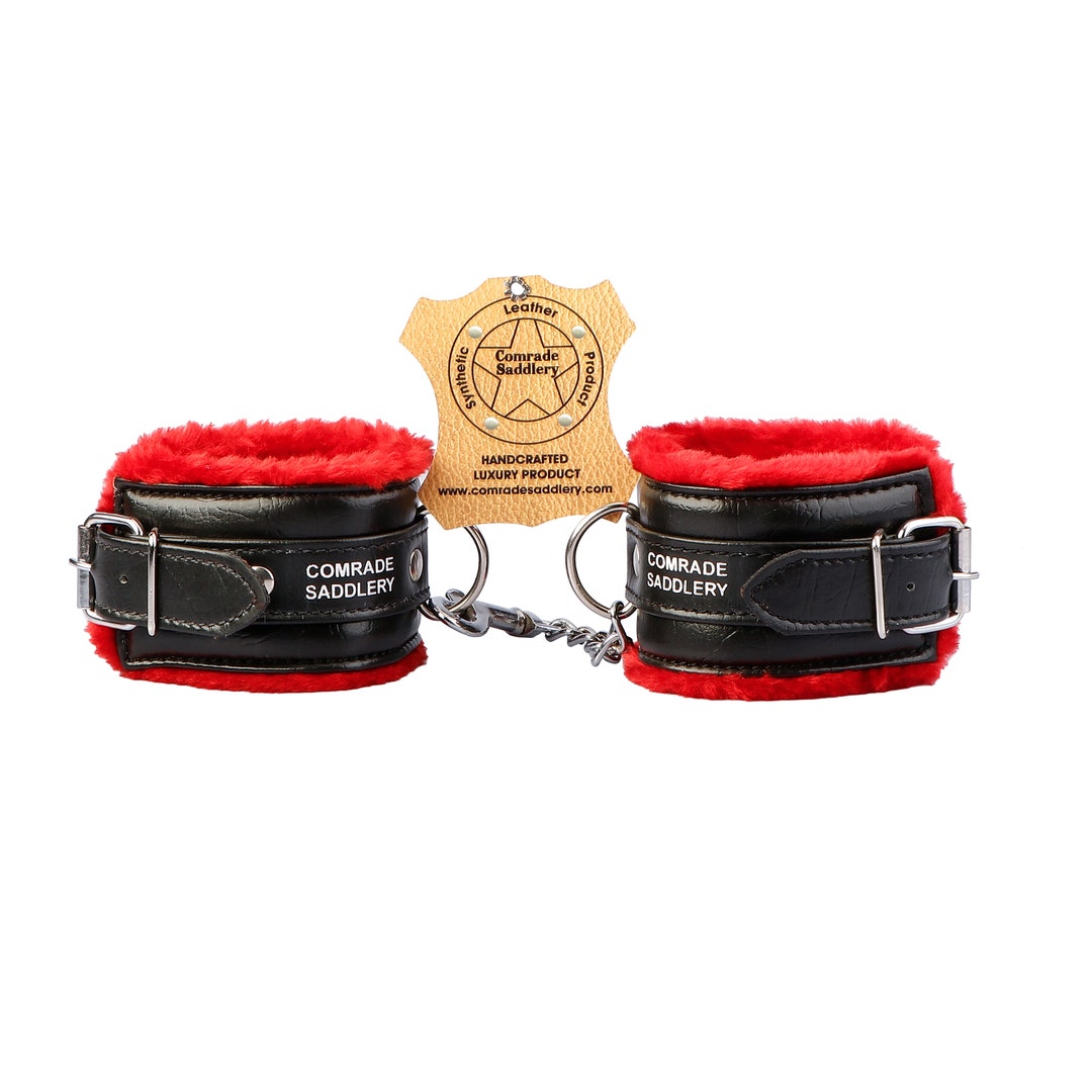 Super Soft Furry Padded Chain With Synthetic Fluffy Leather Handcuff ...