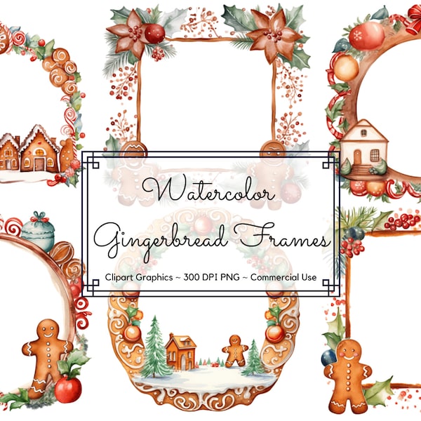 Gingerbread Clipart - Etsy