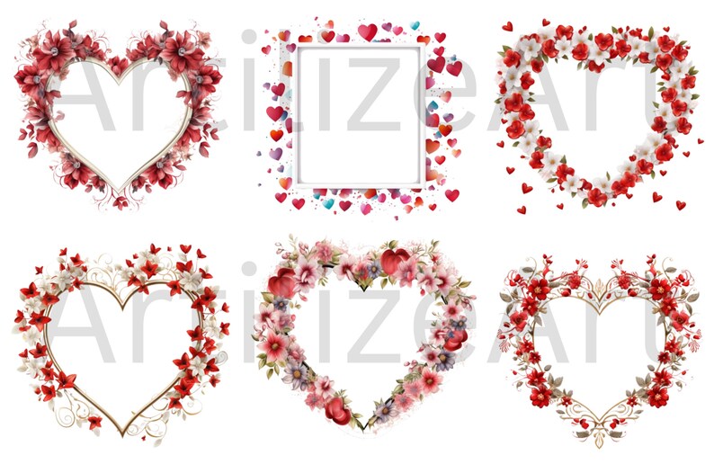 Valentines Day Frames Clipart Bundle - Valentines Png Transparent ...