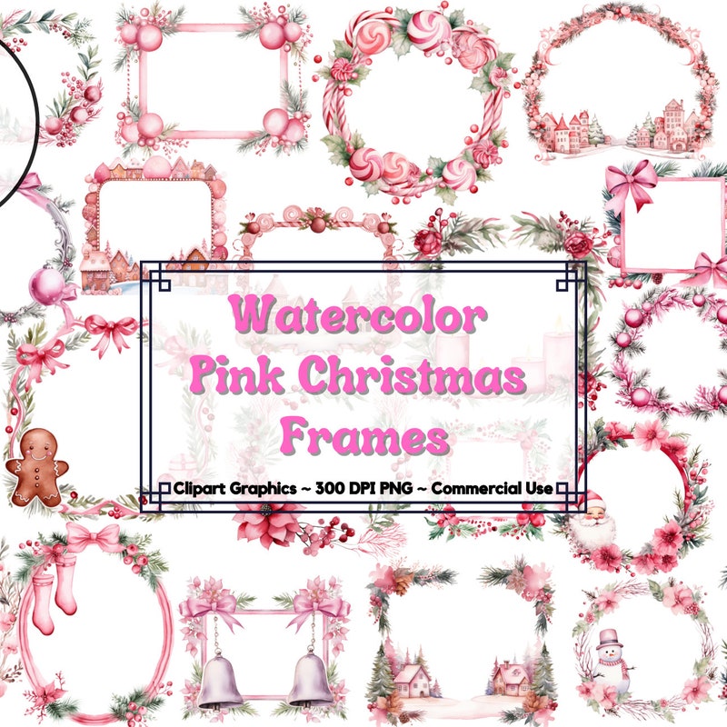 Pink Christmas Border - Etsy