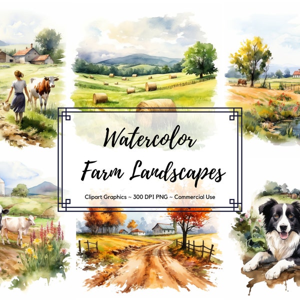 Farm Clipart - Etsy